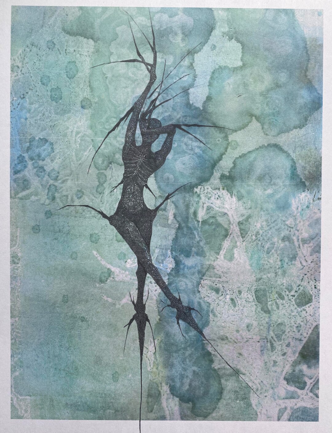 Gothic Ink Drawing Figure Geiger Style Dancer Ink Giclee Print Design ...