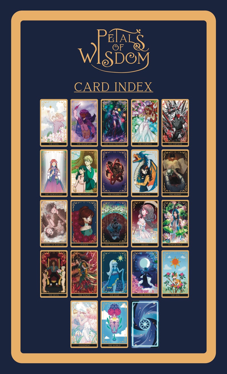 Major Arcana Flower-themed Tarot Card Deck multiple Artist Collaboration petals of Wisdom: the ...