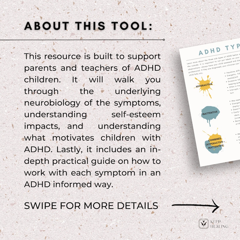ADHD Parent & Teacher Guide Printable PDF | Child ADHD | Adhd Worksheet ...