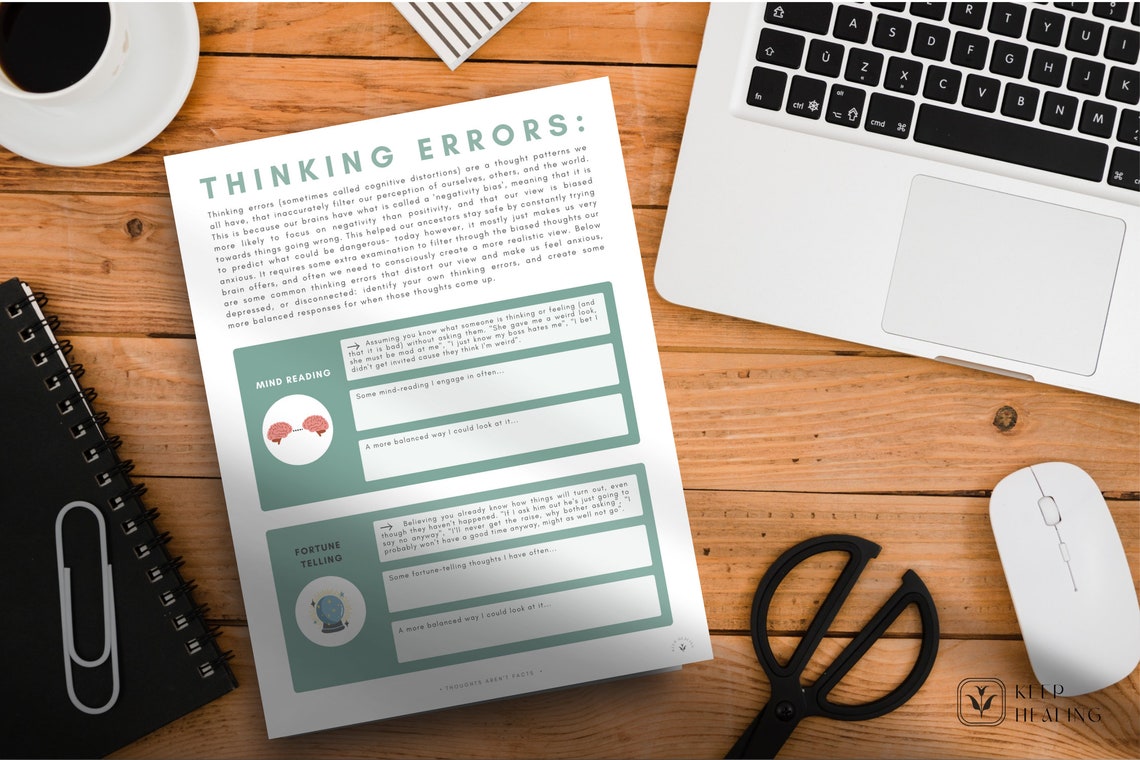 Thinking Errors Printable PDF | Cognitive Behavioral Therapy | CBT ...