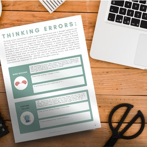 Thinking Errors Printable PDF | Cognitive Behavioral Therapy | CBT ...