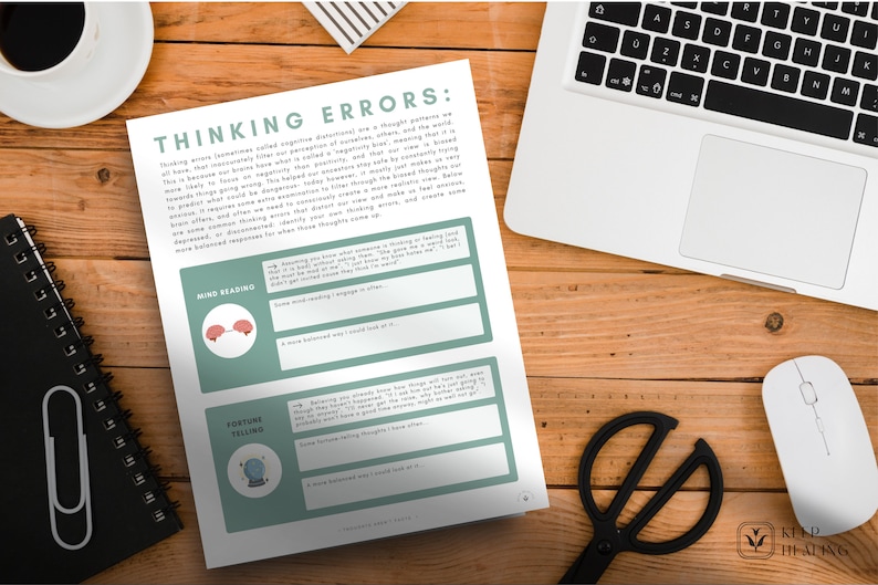 Thinking Errors Printable PDF | Cognitive Behavioral Therapy | CBT ...