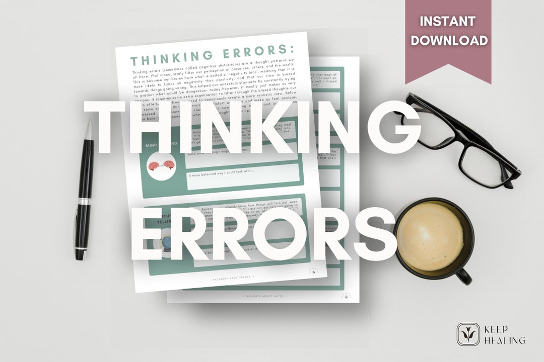Thinking Errors Printable PDF | Cognitive Behavioral Therapy | CBT ...