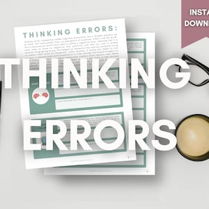 Thinking Errors Printable PDF | Cognitive Behavioral Therapy | CBT ...