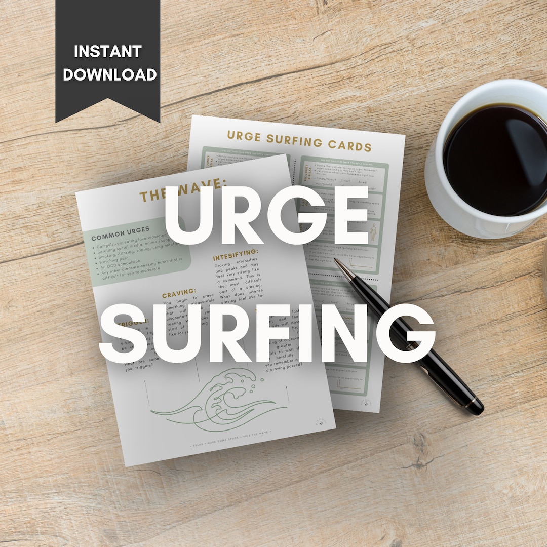 Urge Surfing Printable PDF | Cravings | Compulsions | OCD | Addiction | DBT | Mindfulness ...