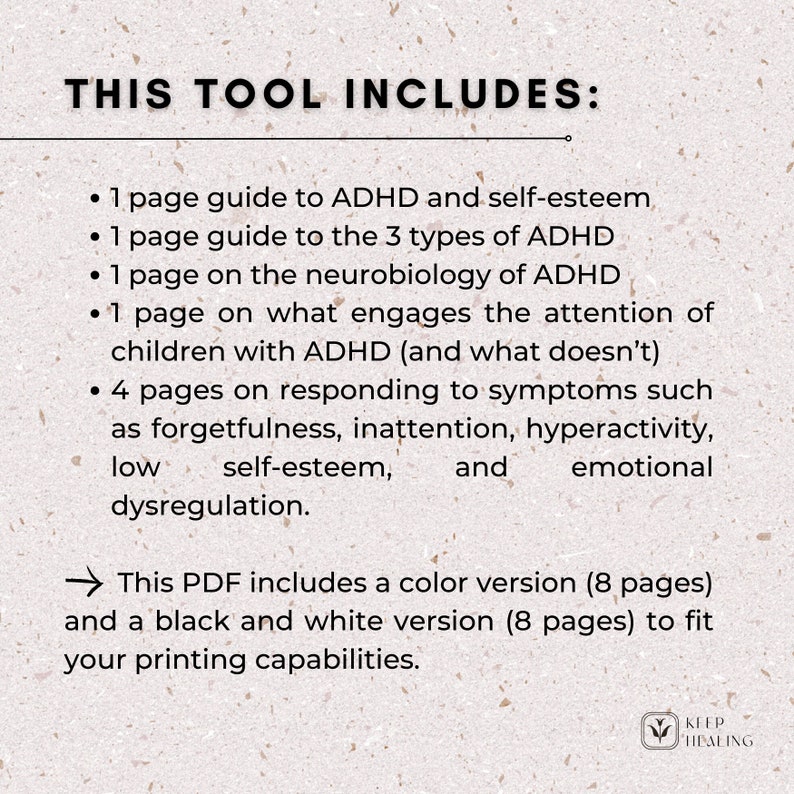 ADHD Parent & Teacher Guide Printable PDF | Child ADHD | Adhd Worksheet ...