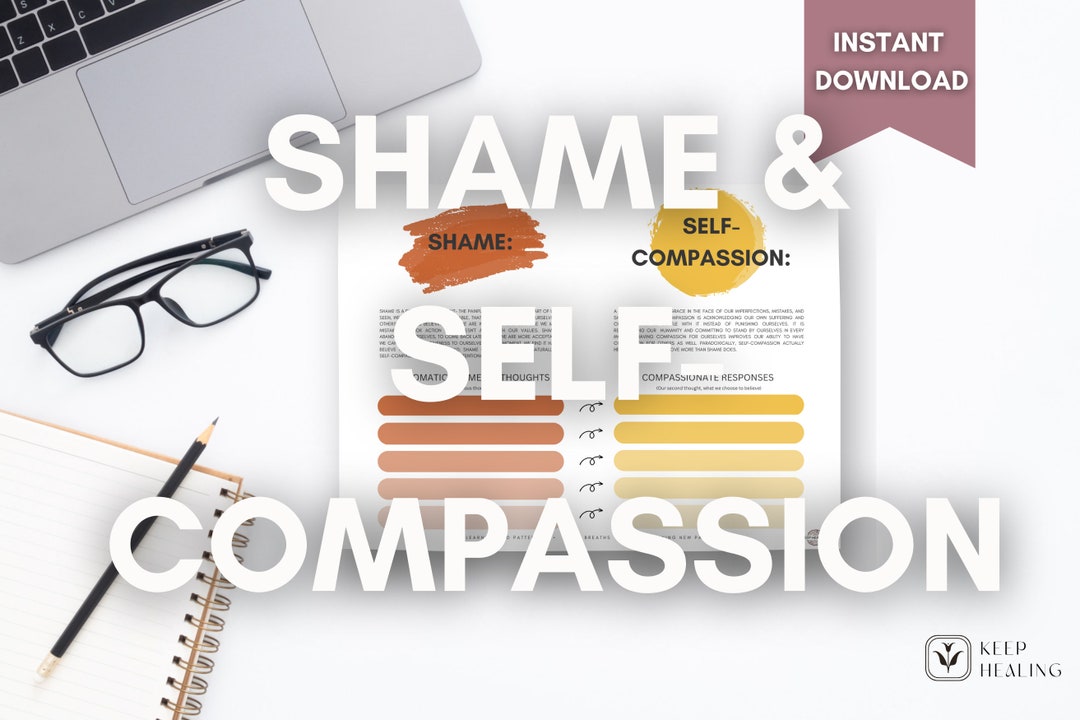 Shame and Self-compassion Printable PDF | Automatic Thoughts | CBT ...