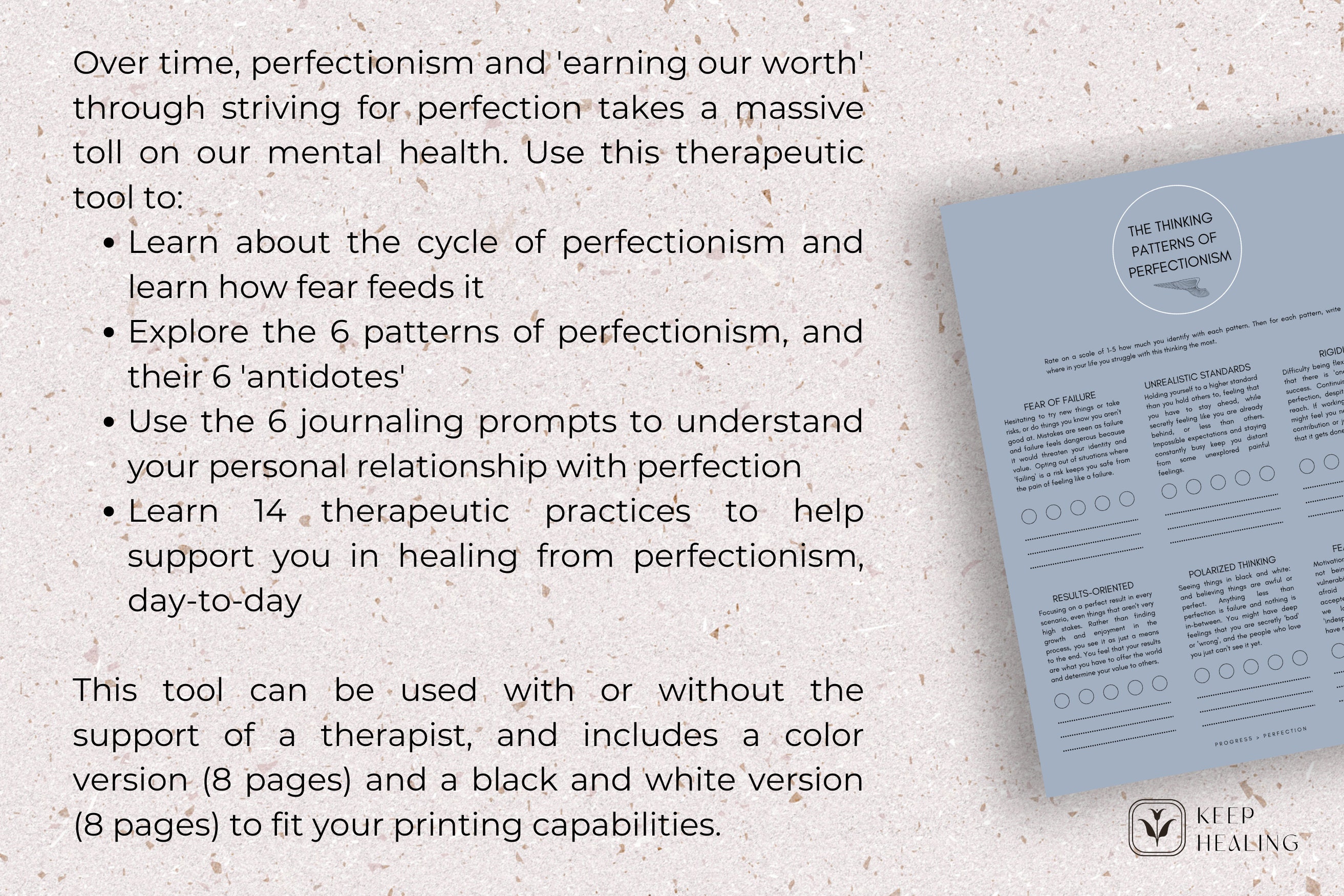 Healing Perfectionism Printable PDF Perfectionism Journaling - Etsy