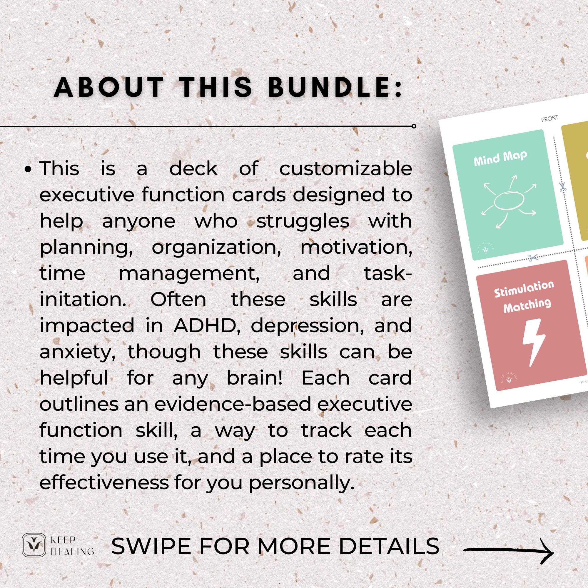 Executive Function & Motivation Cards PDF | ADHD Executive Functioning ...