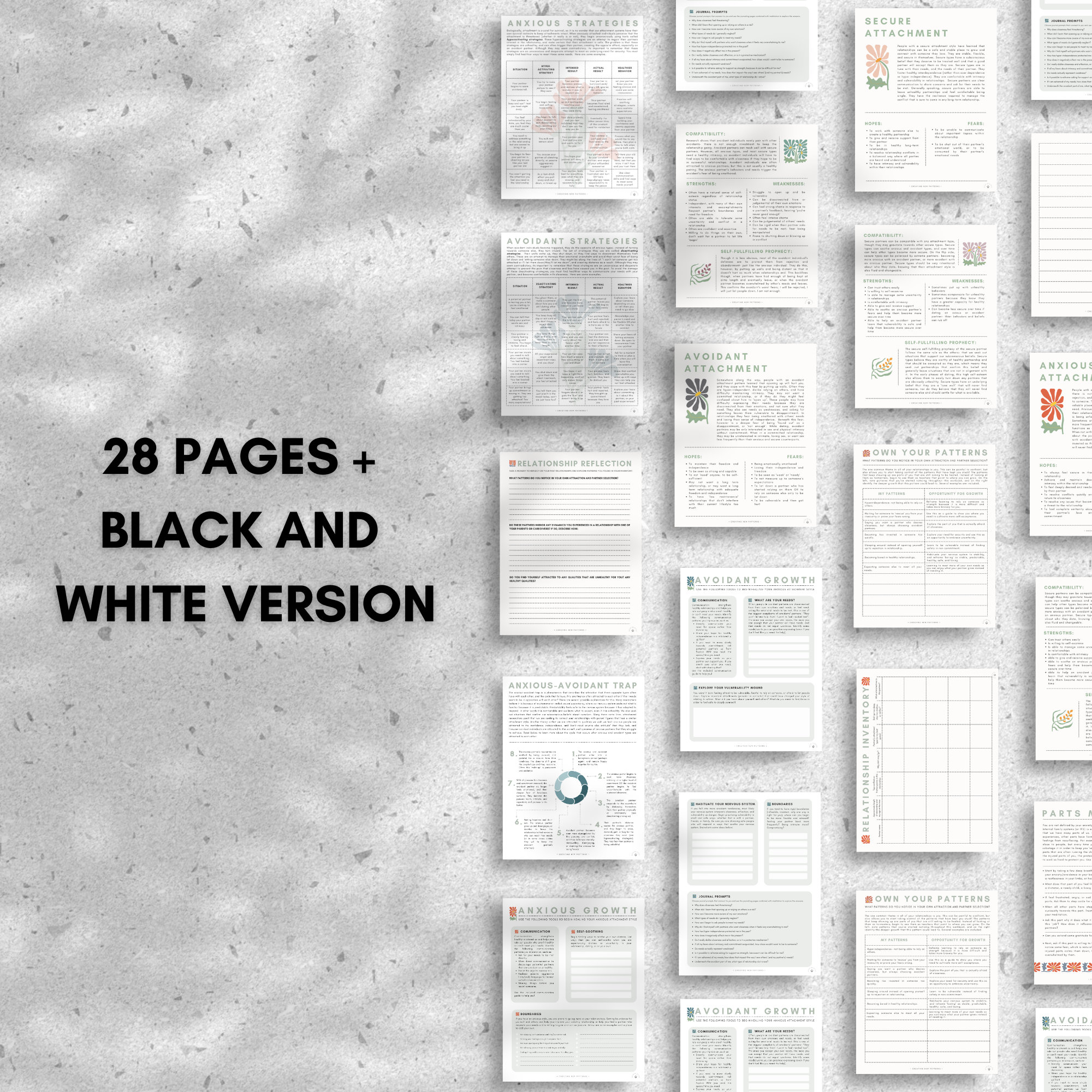 Romantic Attachment Style Workbook Printable PDF | Anxious | Avoidant ...