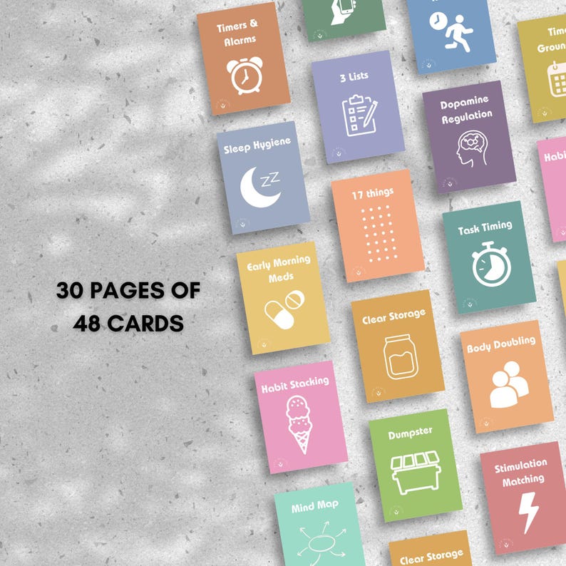 Executive Function & Motivation Cards PDF | ADHD Executive Functioning ...