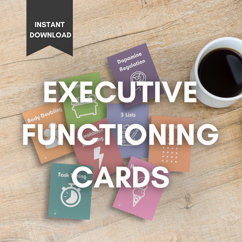 Executive Function & Motivation Cards PDF | ADHD Executive Functioning ...