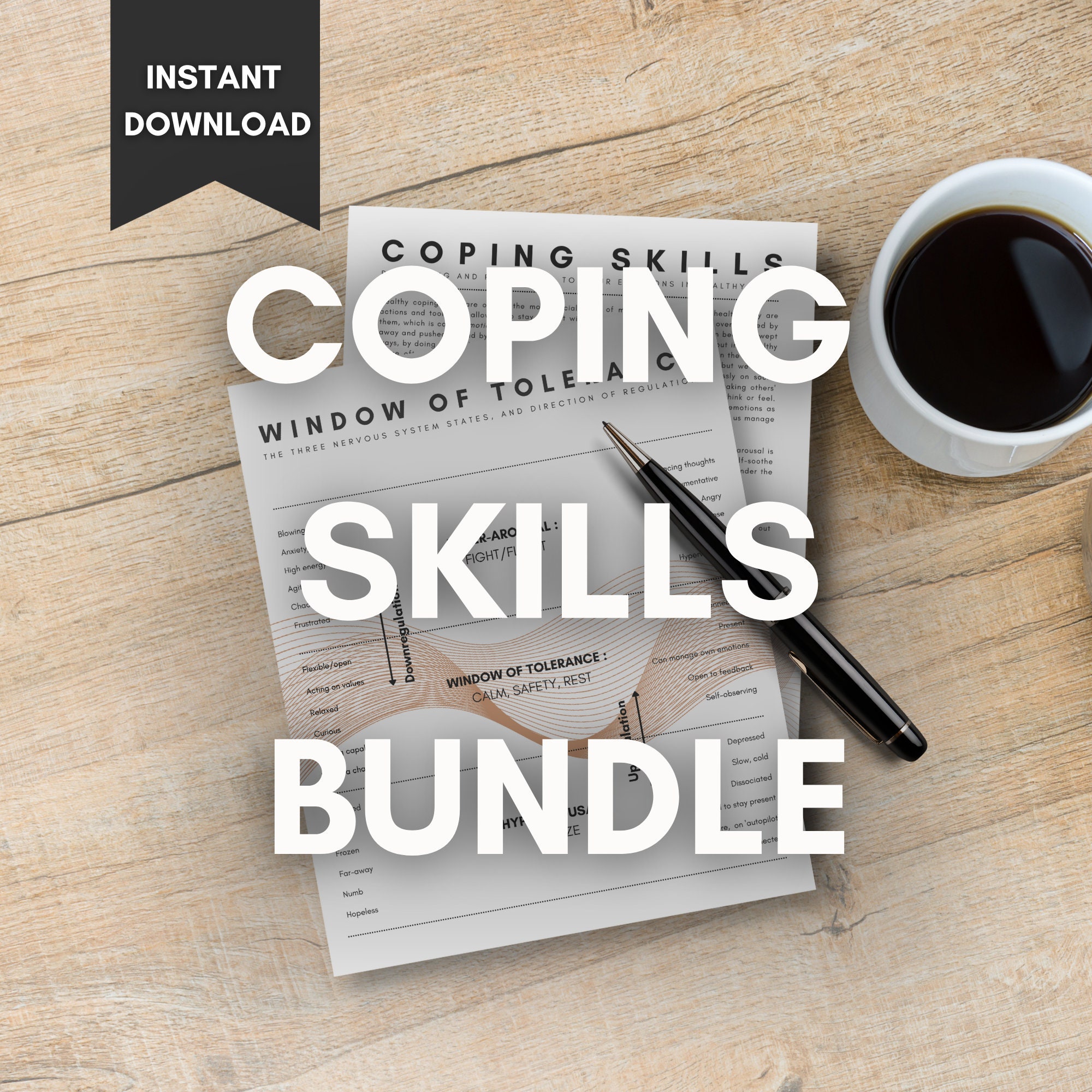 Coping Skills Bundle PDF Nervous System Regulation Stress Management ...
