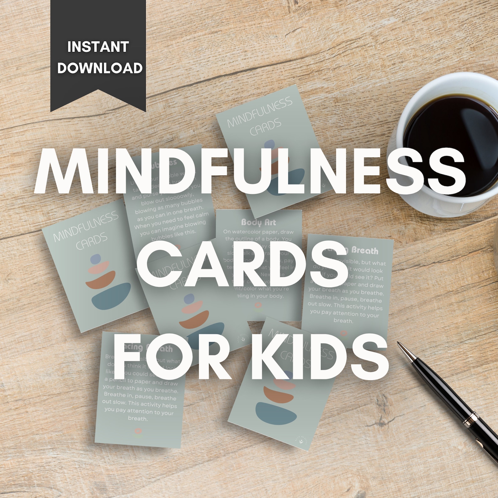 Mindfulness Cards for Kids: Coping Skills & Grounding (printable PDF ...