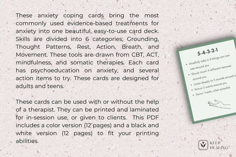 Anxiety Coping Cards Printable | Anxiety Tools | Self-treatment for ...