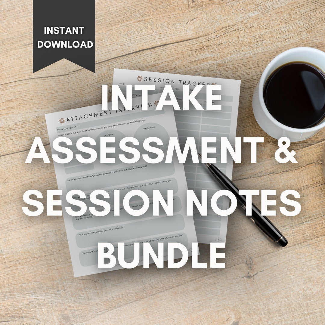 Therapy Session Notes Bundle: Intake Assessment & Tracker (PDF) - Etsy
