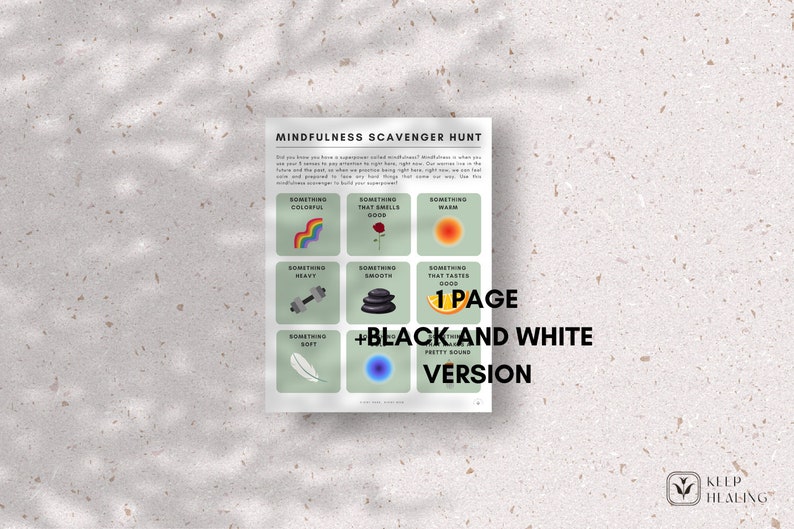 Mindfulness Scavenger Hunt Printable PDF Mindfulness for - Etsy Australia