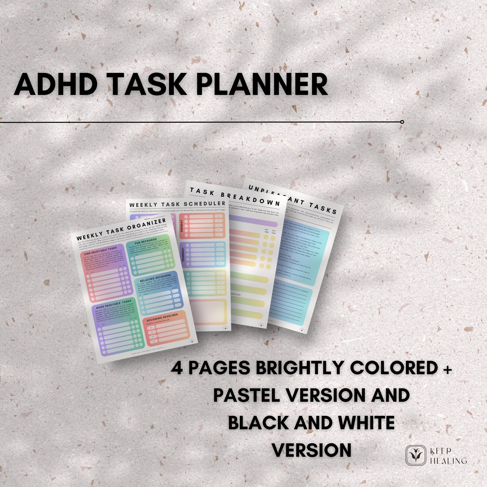 ADHD Task Planner Printable PDF | Adult Adhd | Procrastination | Task ...