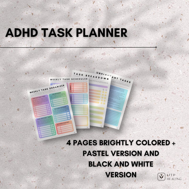 ADHD Task Planner Printable PDF | Adult Adhd | Procrastination | Task ...