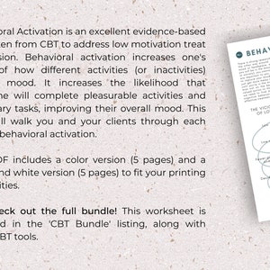 Behavioral Activation Printable PDF | Cognitive Behavioral Therapy ...