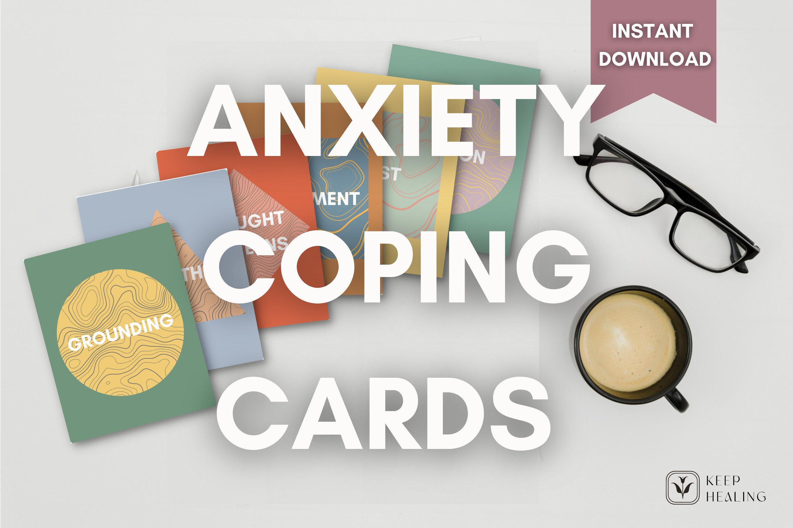 Anxiety Coping Cards Printable Anxiety Tools Self-treatment for Anxiety ...
