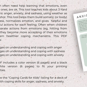 Emotion Education for Kids Printable PDF | Anxiety | Anger Management ...