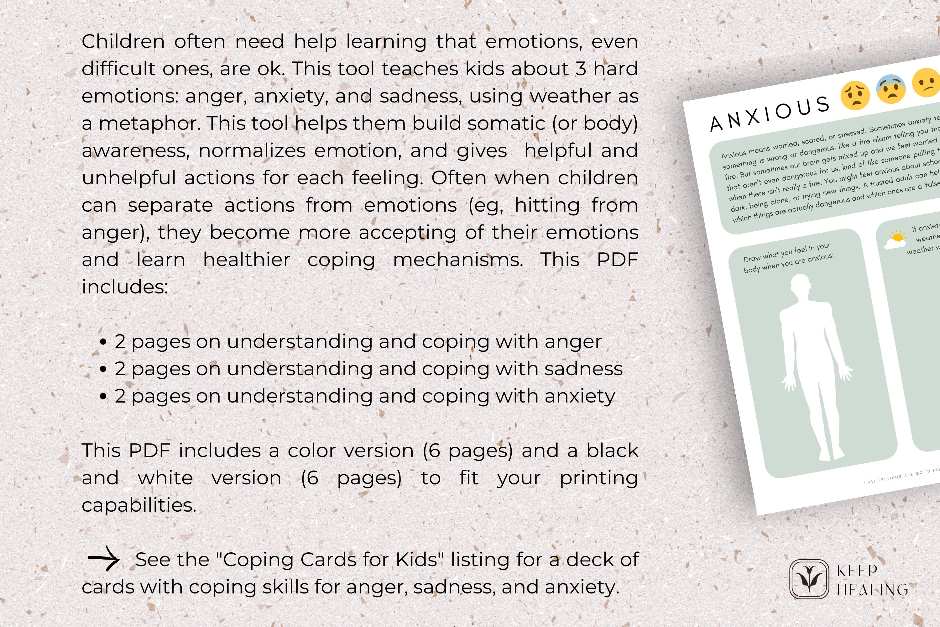 Emotion Education for Kids Printable PDF | Anxiety | Anger Management ...