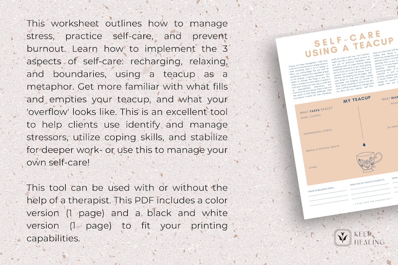 Self Care & Stress Management Printable PDF | Coping | Burnout ...