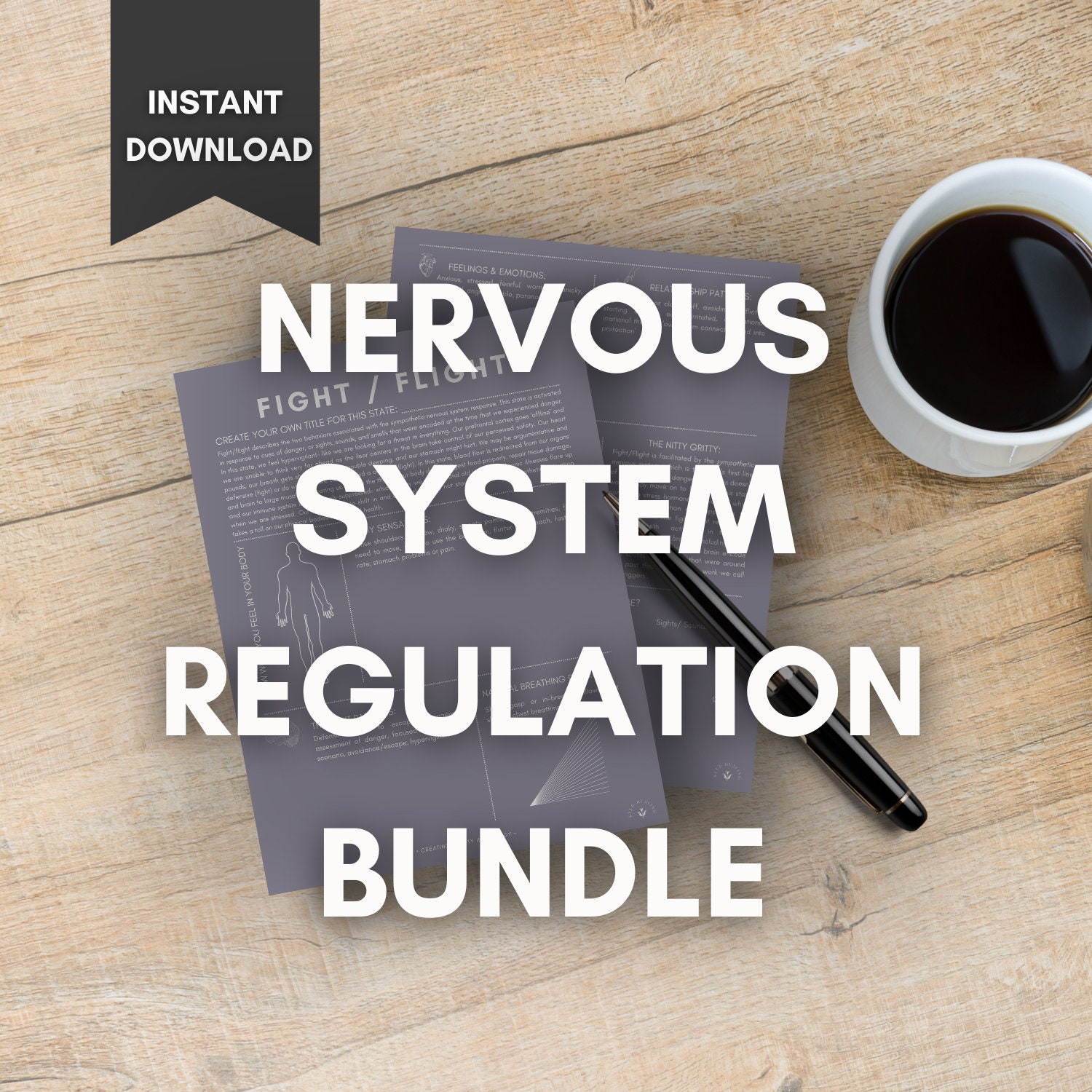 Nervous System Regulation Bundle Printable PDF Polyvagal Window of ...