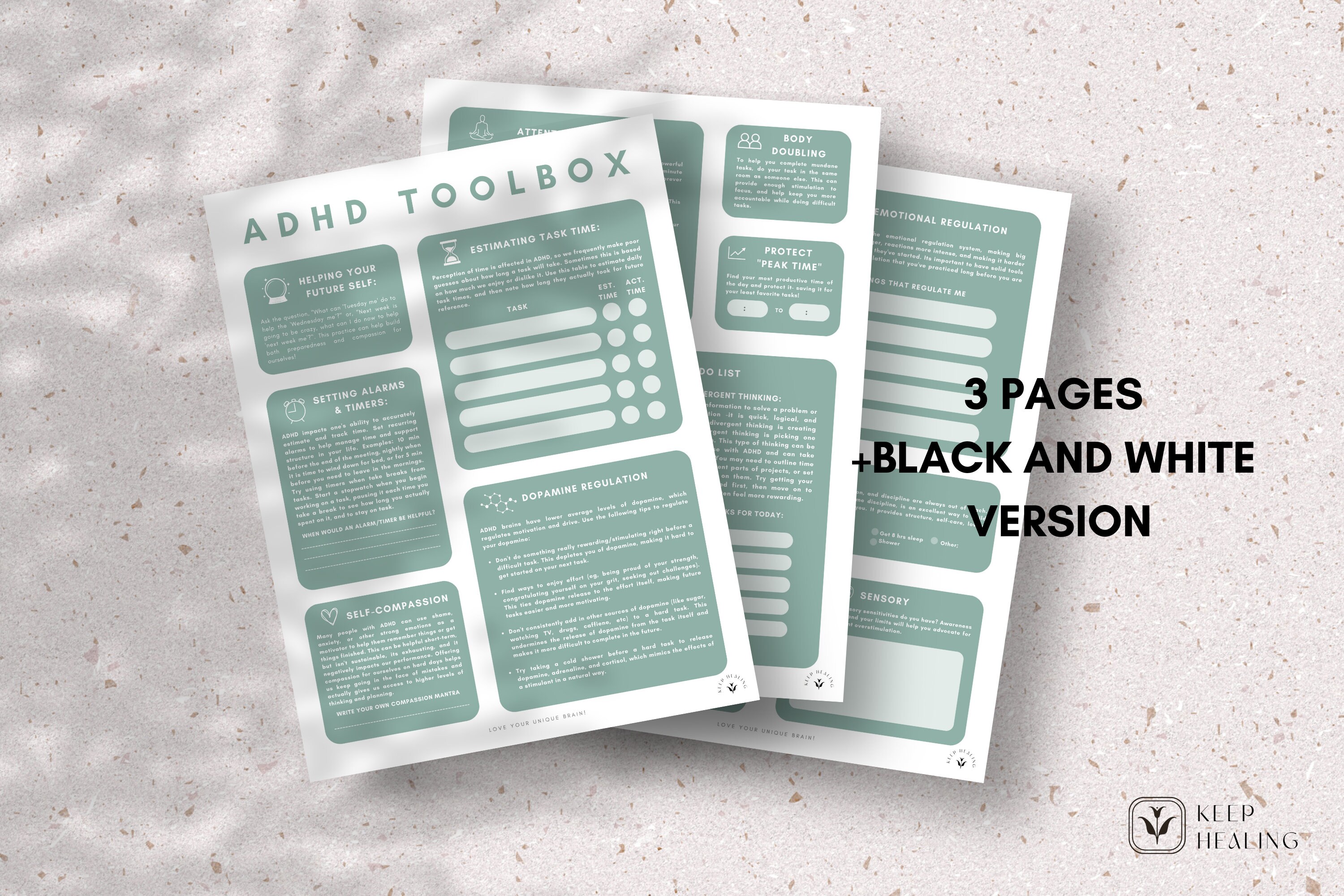 Adult ADHD Toolbox Printable PDF Adult ADHD Executive - Etsy
