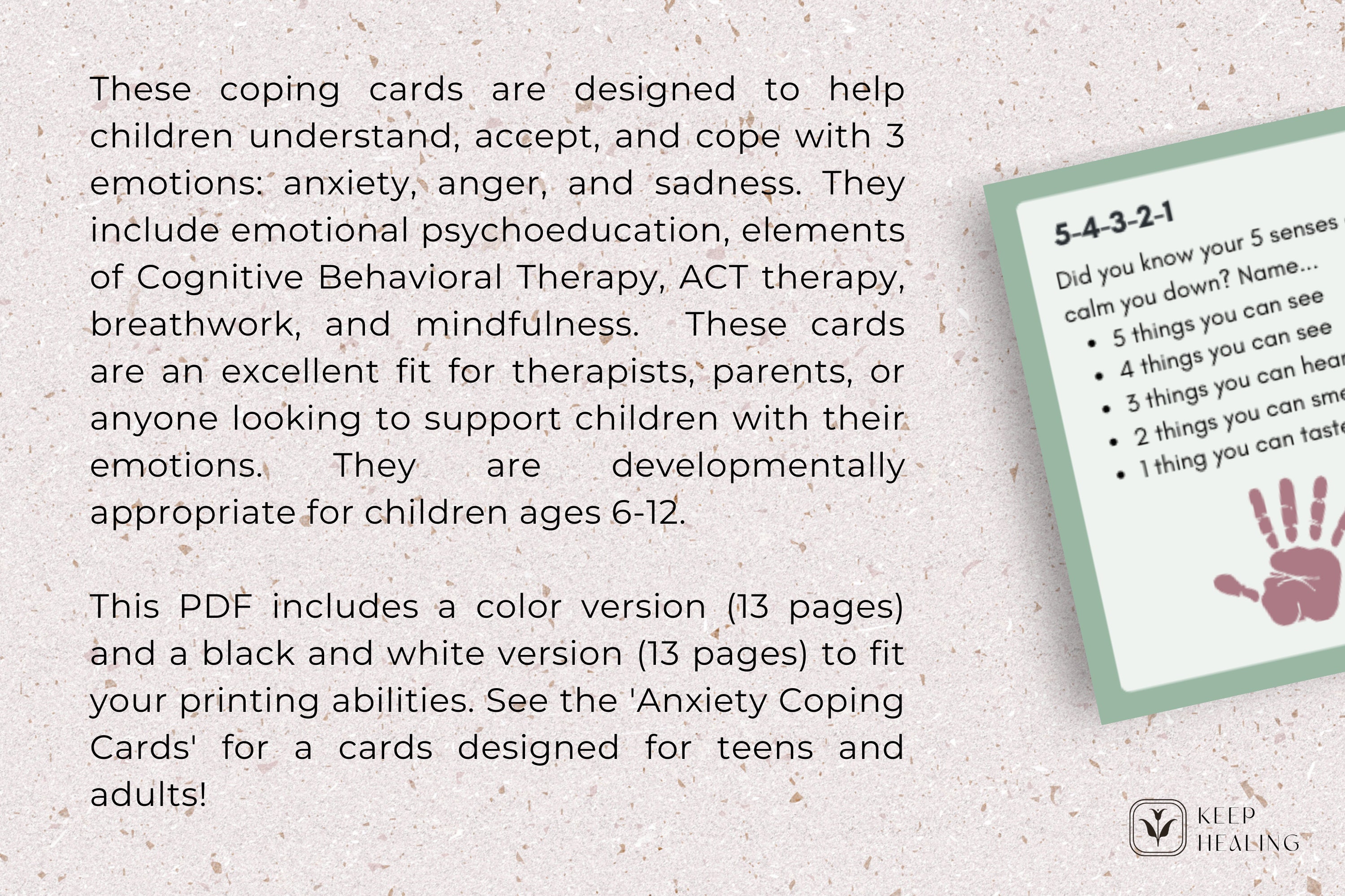 Coping Cards for Kids -printable | Anxiety Skills | Anger Management ...