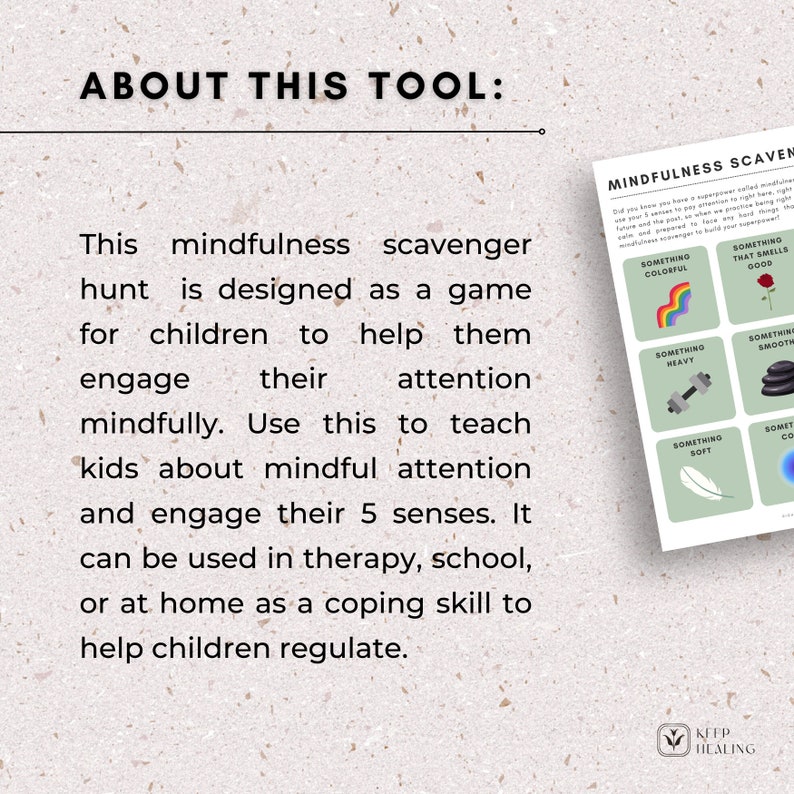 Mindfulness Scavenger Hunt Printable PDF | Mindfulness for Children ...