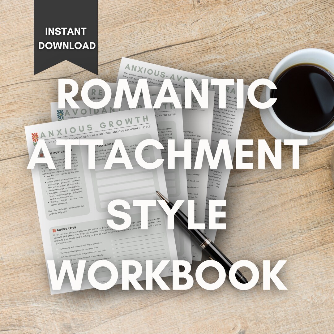 Romantic Attachment Style Workbook Printable PDF | Anxious | Avoidant ...