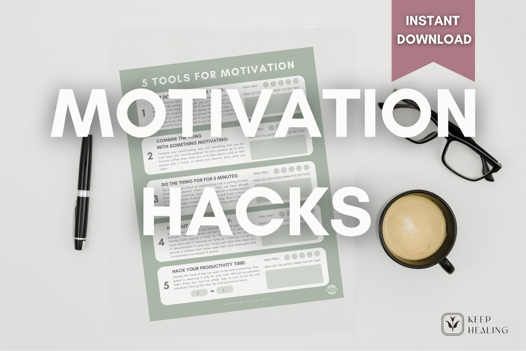 Motivation Hacks Printable PDF | Tools for Motivation | Motivation for ...