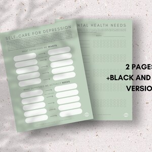Self-care for Depression Printable PDF | Depression Treatment ...