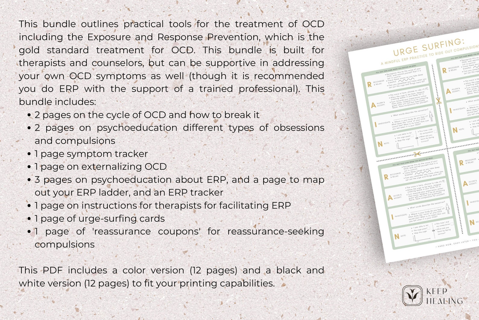 OCD Therapy Bundle Printable PDF | Obsessive Compulsive Disorder ...
