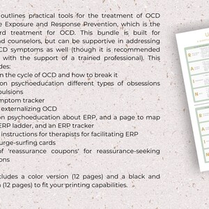OCD Therapy Bundle Printable PDF | Obsessive Compulsive Disorder ...