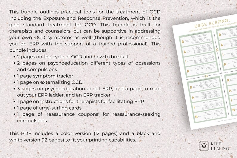 OCD Therapy Bundle Printable PDF | Obsessive Compulsive Disorder ...