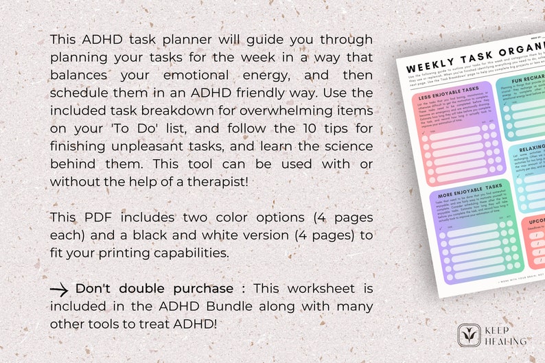 ADHD Task Planner Printable PDF Adult Adhd Procrastination Task ...