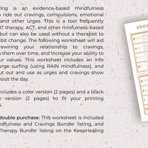 Urge Surfing Printable PDF Cravings Compulsions OCD Addiction DBT ...