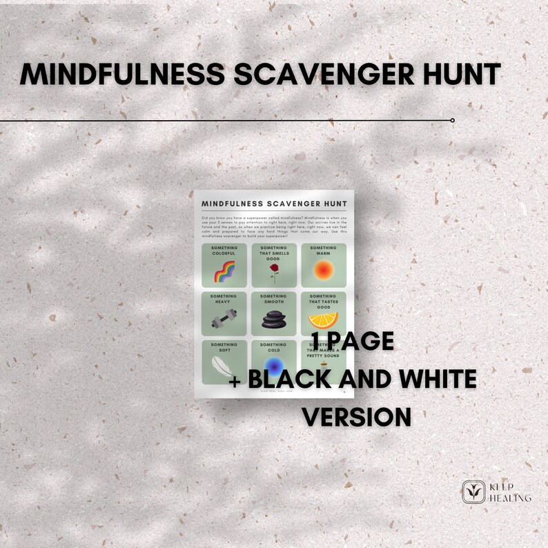 Mindfulness Scavenger Hunt Printable PDF | Mindfulness for Children ...