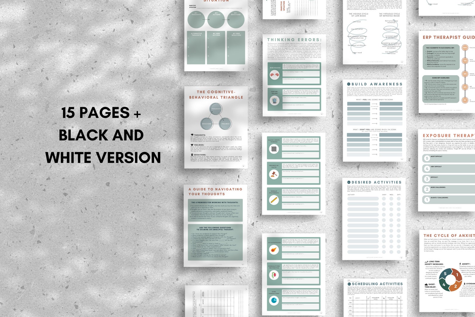 CBT Bundle Printable PDF | Cognitive Behavioral Therapy | Thinking ...