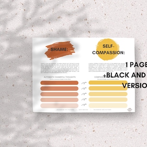 Shame and Self-compassion Printable PDF | Automatic Thoughts | CBT ...