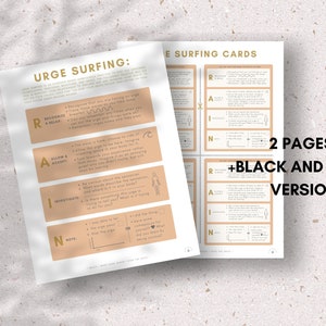 Urge Surfing Printable PDF Cravings Compulsions OCD Addiction DBT ...