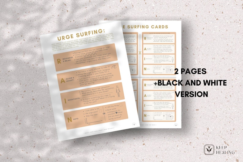 Urge Surfing Printable PDF Cravings Compulsions OCD Addiction DBT ...