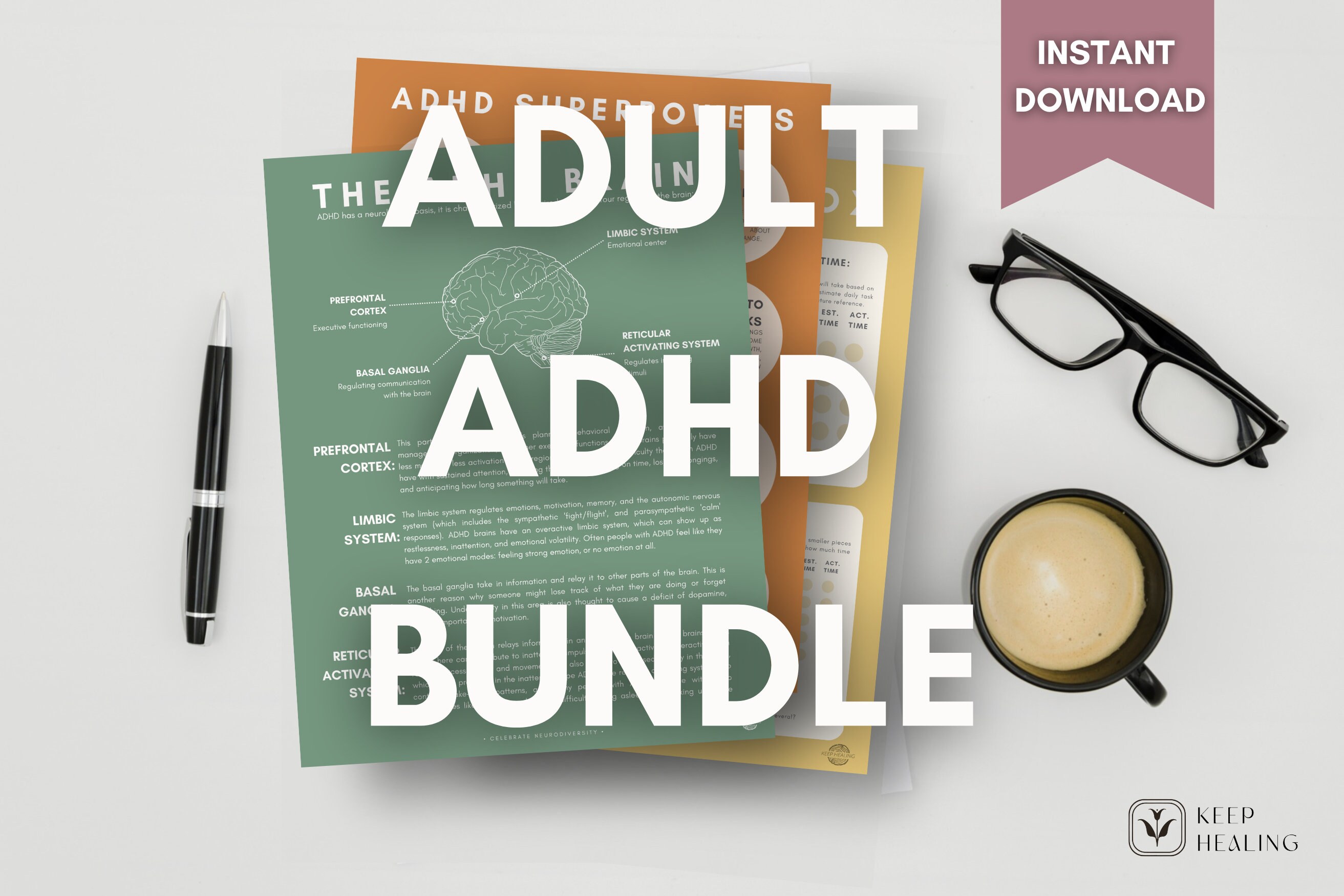 Adult & Teen ADHD Bundle Printable PDF Executive Function - Etsy Australia