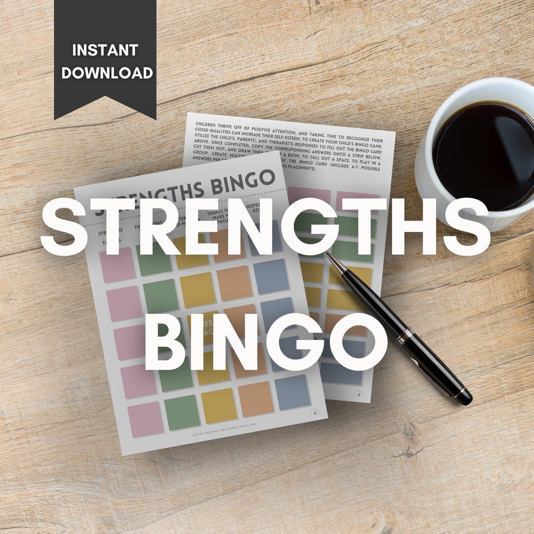 Strengths Bingo PDF | Kids Mental Health | Positive Psychology ...