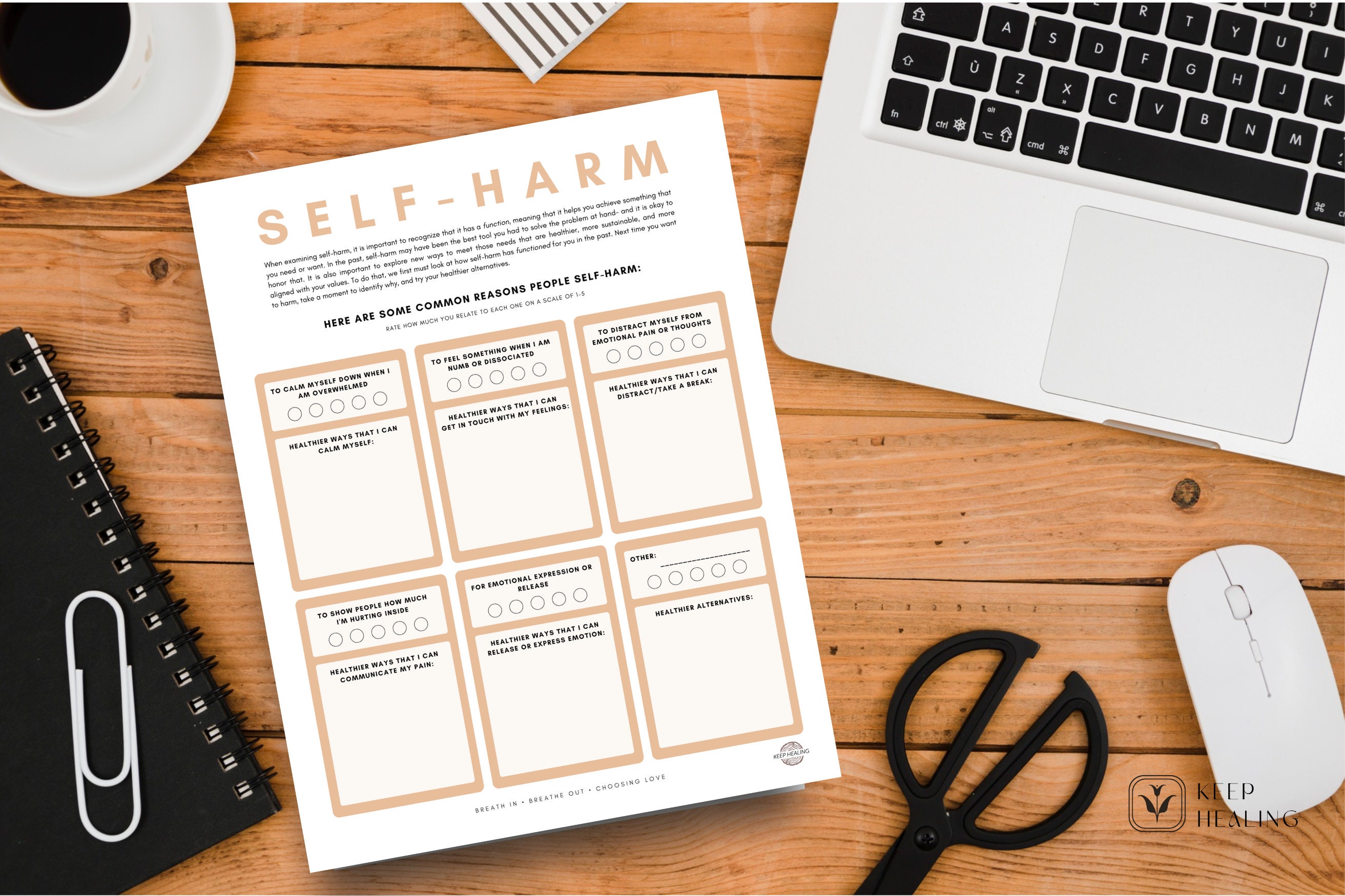 Healing Self-harm Printable PDF Treating Self-harm Self-injurious ...