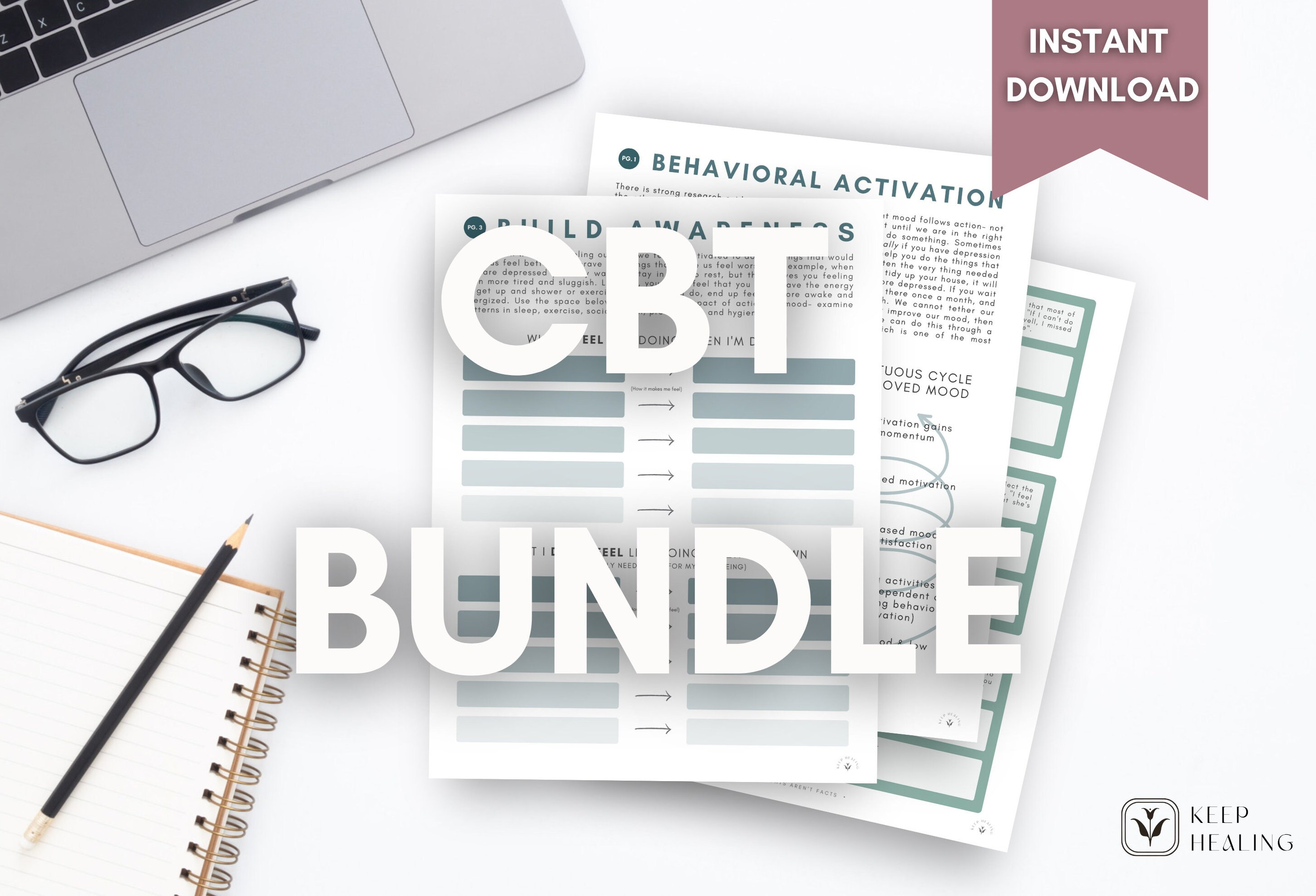 CBT Bundle Printable PDF | Cognitive Behavioral Therapy | Thinking ...