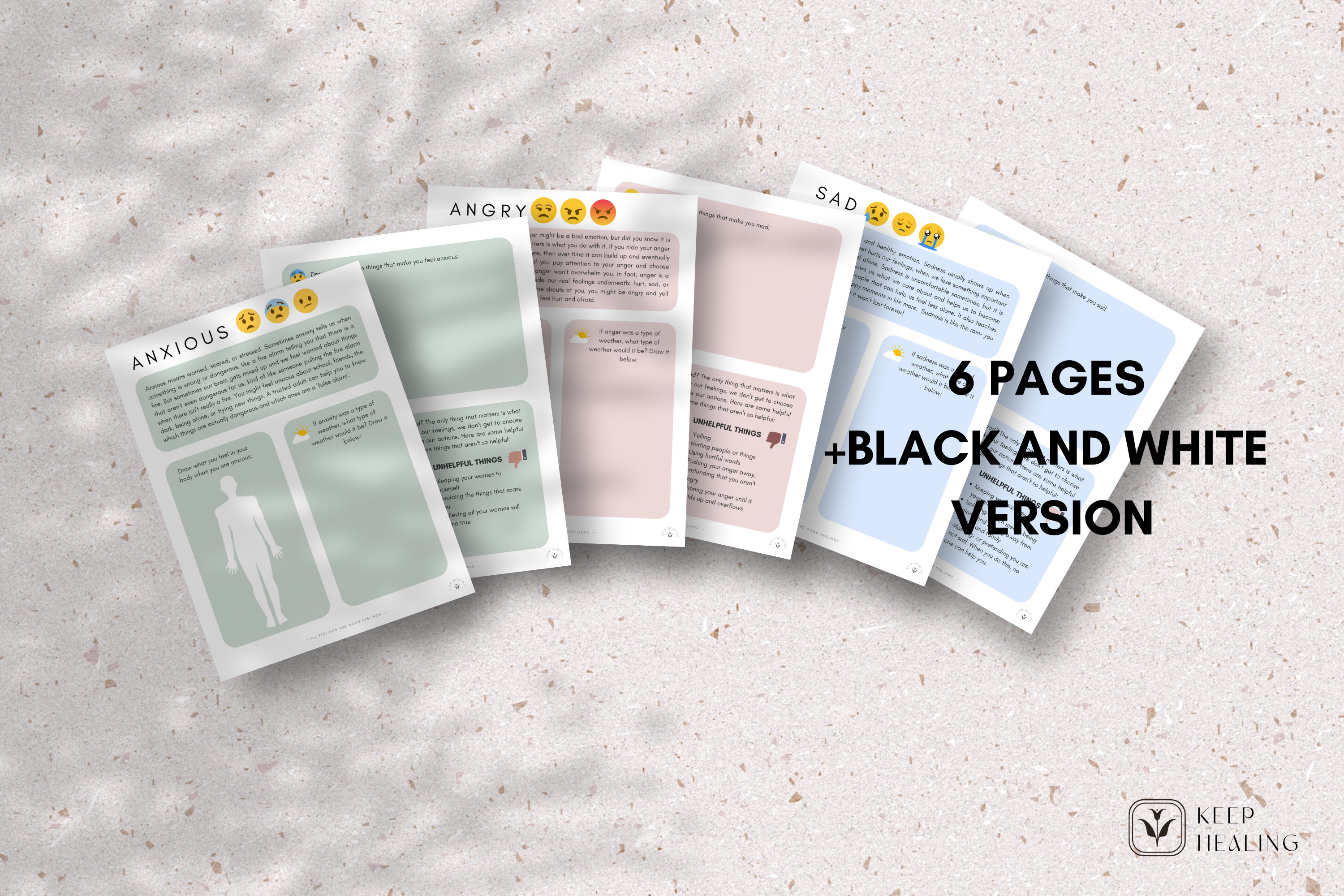 Emotion Education for Kids Printable PDF | Anxiety | Anger Management ...